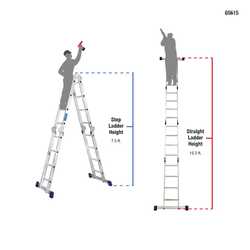 G5615 15ft 4x4 Aluminium Multipurpose Ladder (5m)